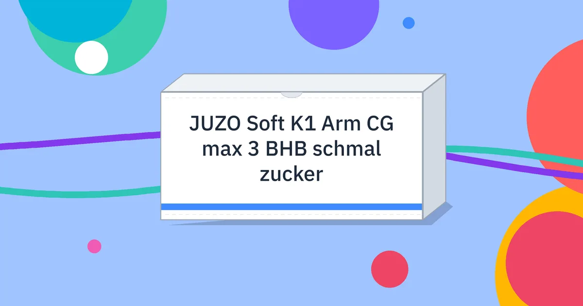 Symbolbild: Packung mit der Aufschrift JUZO Soft K1 Arm CG max 3 BHB schmal zucker (PZN 15509270) – Verfügbarkeit und Bezug in Apotheken in Frankfurt am Main