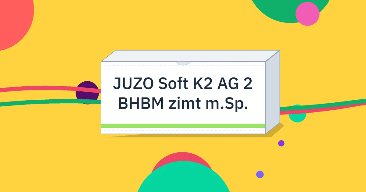 Symbolbild: Packung mit der Aufschrift JUZO Soft K2 AG 2 BHBM zimt m.Sp. (PZN 14858815) – Verfügbarkeit und Bezug in Apotheken in Frankfurt am Main