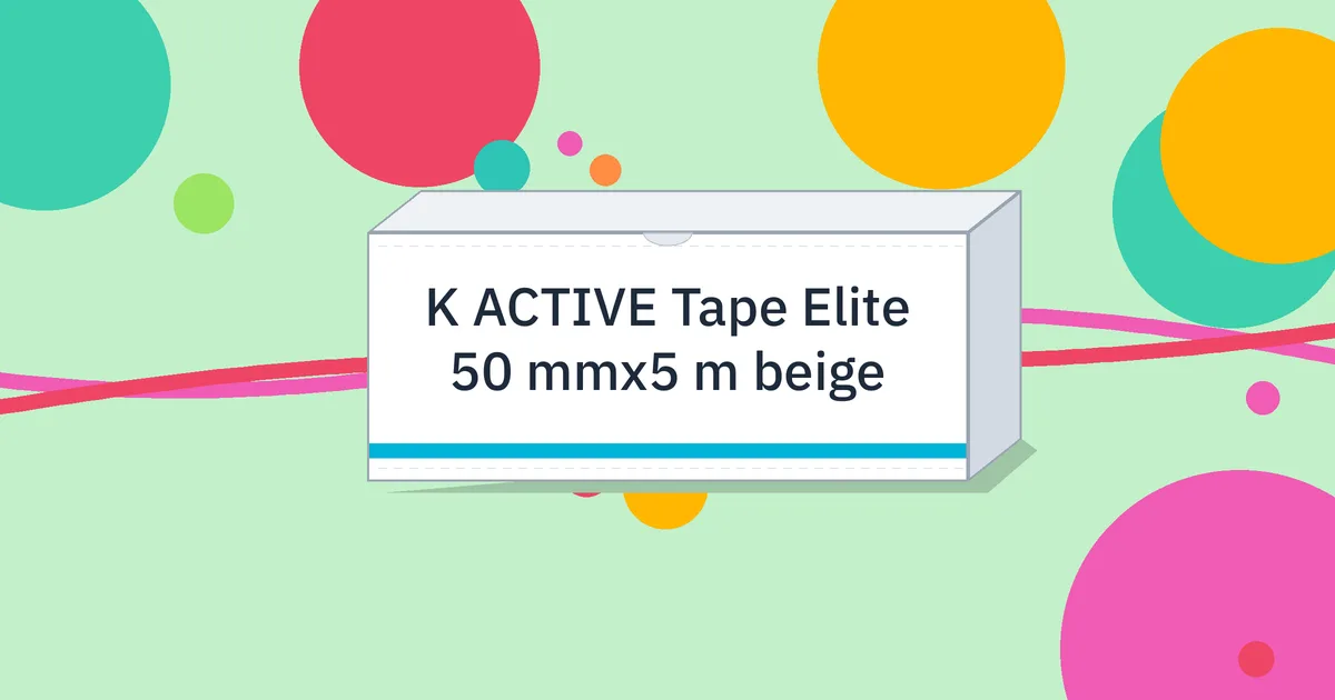 Symbolbild: Packung mit der Aufschrift K ACTIVE Tape Elite 50 mmx5 m beige (PZN 11123496) – Verfügbarkeit und Bezug in Apotheken in Frankfurt am Main