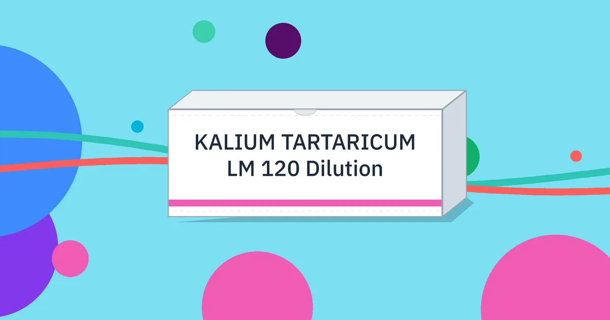 Symbolbild: Packung mit der Aufschrift KALIUM TARTARICUM LM 120 Dilution (PZN 12927073) – Verfügbarkeit und Bezug in Apotheken in Frankfurt am Main