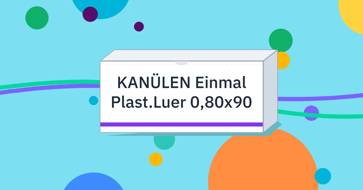Symbolbild: Packung mit der Aufschrift KANÜLEN Einmal Plast.Luer 0,80x90 (PZN 02440329) – Verfügbarkeit und Bezug in Apotheken in Frankfurt am Main