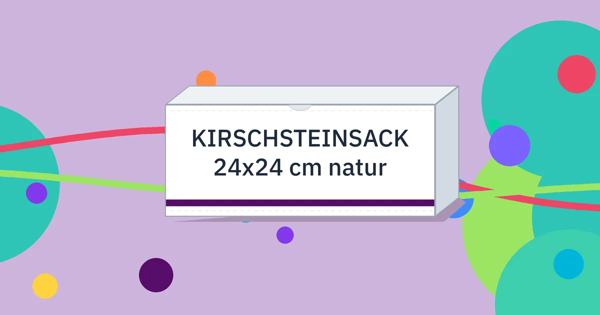 Symbolbild: Packung mit der Aufschrift KIRSCHSTEINSACK 24x24 cm natur (PZN 07468947) – Verfügbarkeit und Bezug in Apotheken in Frankfurt am Main