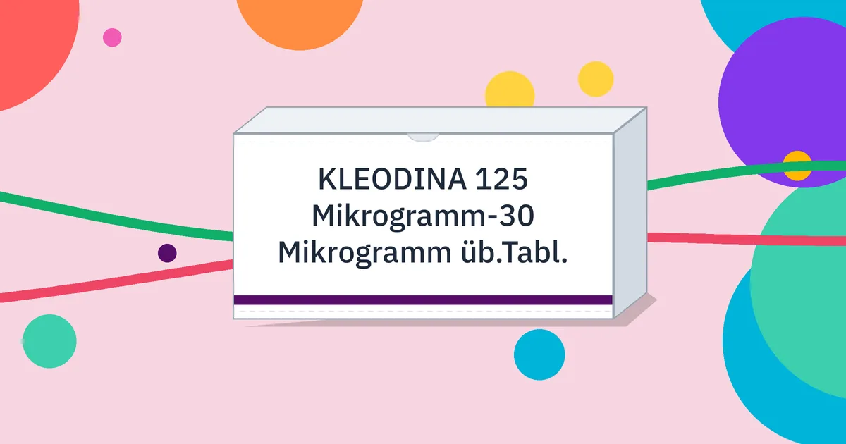 Symbolbild: Packung mit der Aufschrift KLEODINA 125 Mikrogramm-30 Mikrogramm üb.Tabl. (PZN 05027529) – Verfügbarkeit und Bezug in Apotheken in Frankfurt am Main