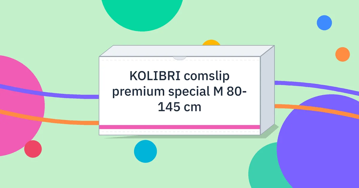 Symbolbild: Packung mit der Aufschrift KOLIBRI comslip premium special M 80-145 cm (PZN 11036254) – Verfügbarkeit und Bezug in Apotheken in Frankfurt am Main