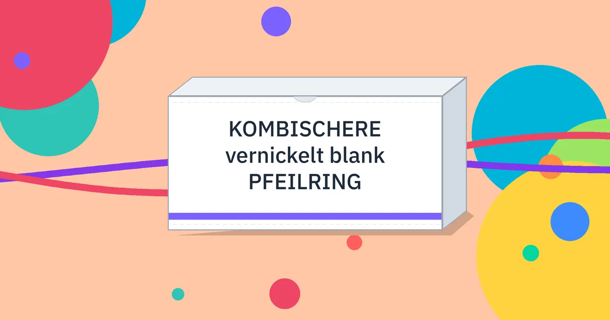 Symbolbild: Packung mit der Aufschrift KOMBISCHERE vernickelt blank PFEILRING (PZN 10191768) – Verfügbarkeit und Bezug in Apotheken in Frankfurt am Main