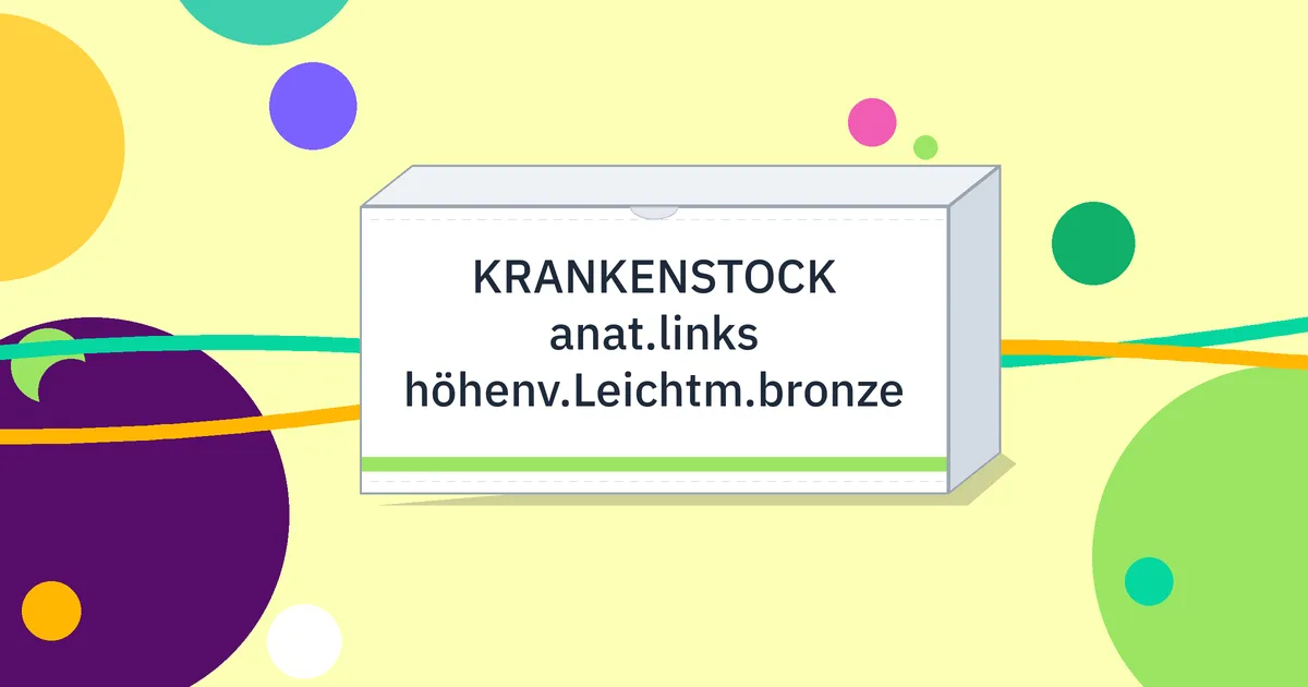 Symbolbild: Packung mit der Aufschrift KRANKENSTOCK anat.links höhenv.Leichtm.bronze (PZN 03051417) – Verfügbarkeit und Bezug in Apotheken in Frankfurt am Main