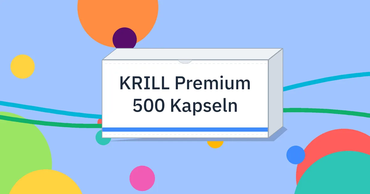 Symbolbild: Packung mit der Aufschrift KRILL Premium 500 Kapseln (PZN 06831475) – Verfügbarkeit und Bezug in Apotheken in Frankfurt am Main