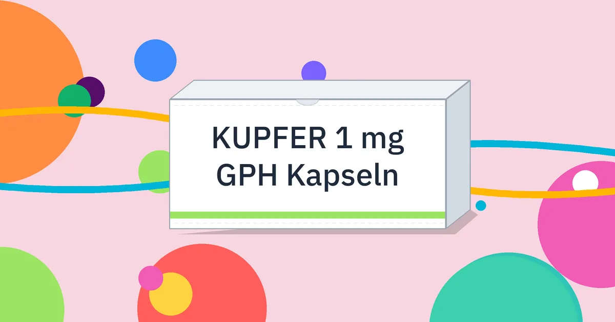 Symbolbild: Packung mit der Aufschrift KUPFER 1 mg GPH Kapseln (PZN 01569239) – Verfügbarkeit und Bezug in Apotheken in Frankfurt am Main