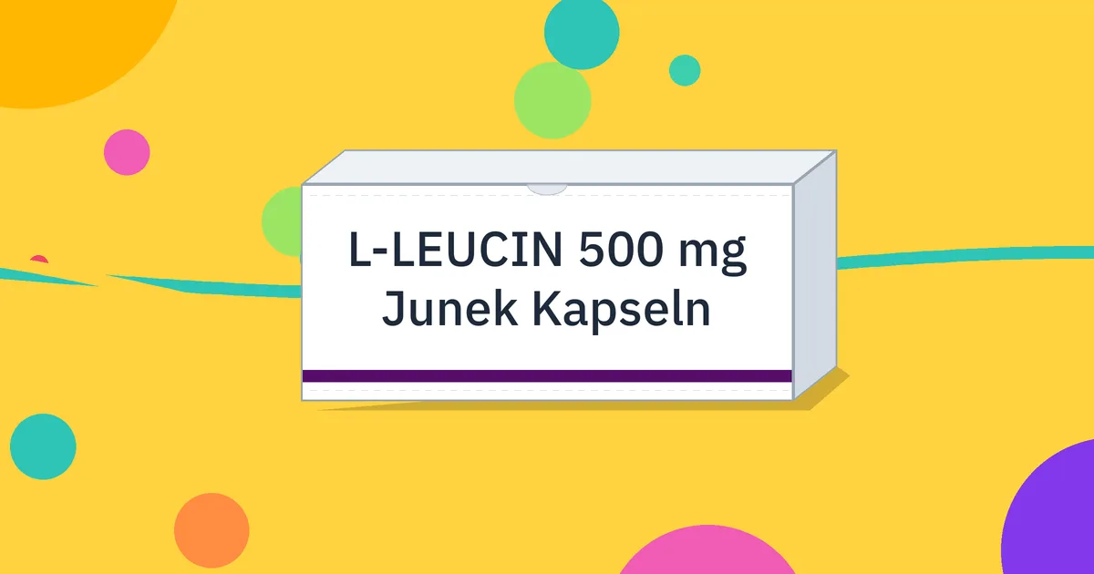 Symbolbild: Packung mit der Aufschrift L-LEUCIN 500 mg Junek Kapseln (PZN 00134479) – Verfügbarkeit und Bezug in Apotheken in Frankfurt am Main