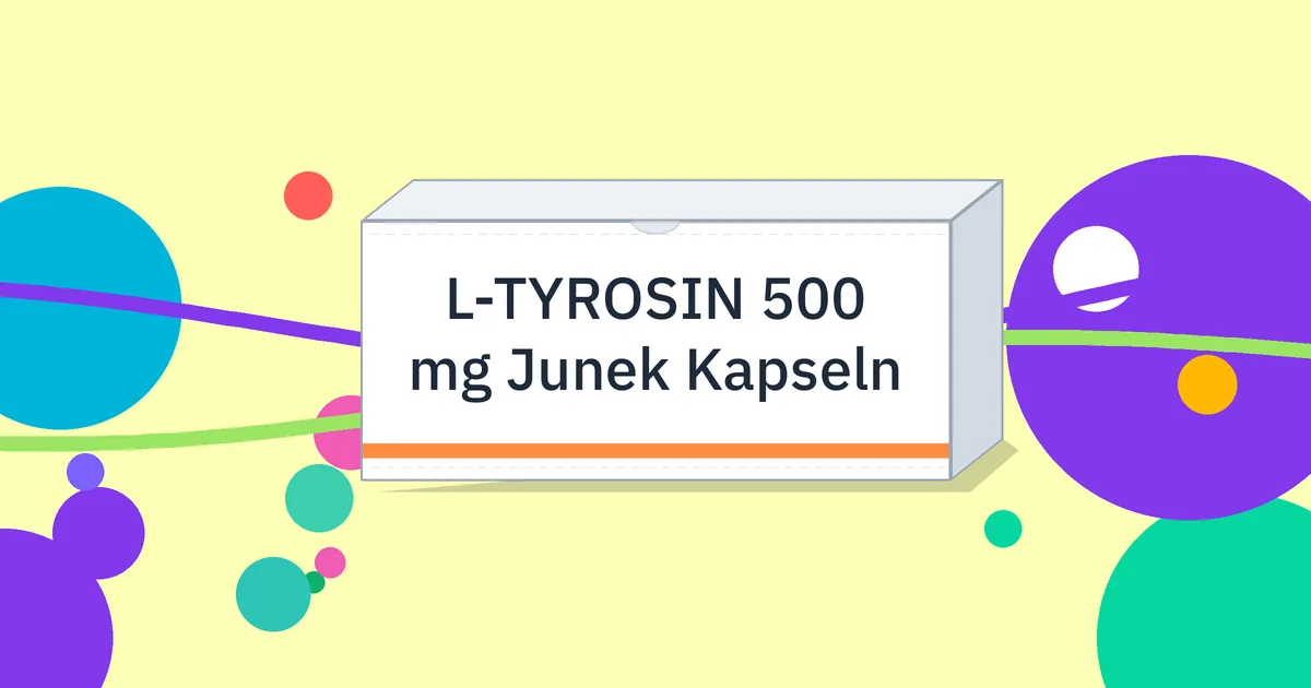 Symbolbild: Packung mit der Aufschrift L-TYROSIN 500 mg Junek Kapseln (PZN 00135680) – Verfügbarkeit und Bezug in Apotheken in Frankfurt am Main