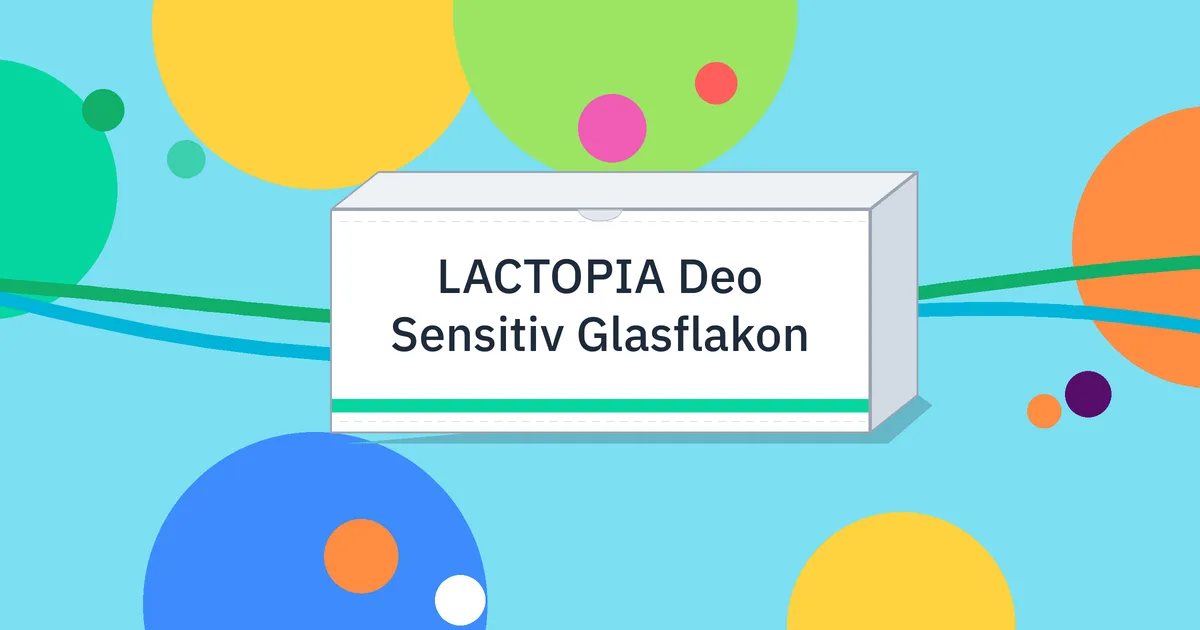 Symbolbild: Packung mit der Aufschrift LACTOPIA Deo Sensitiv Glasflakon (PZN 10977641) – Verfügbarkeit und Bezug in Apotheken in Frankfurt am Main