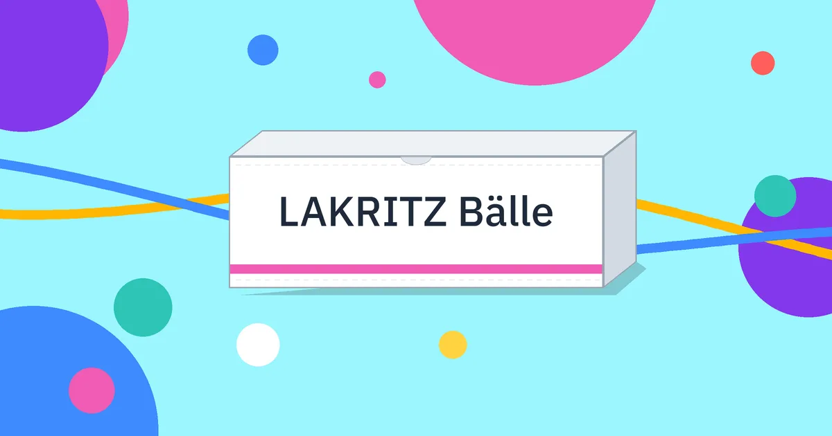 Symbolbild: Packung mit der Aufschrift LAKRITZ Bälle (PZN 20029218) – Verfügbarkeit und Bezug in Apotheken in Frankfurt am Main