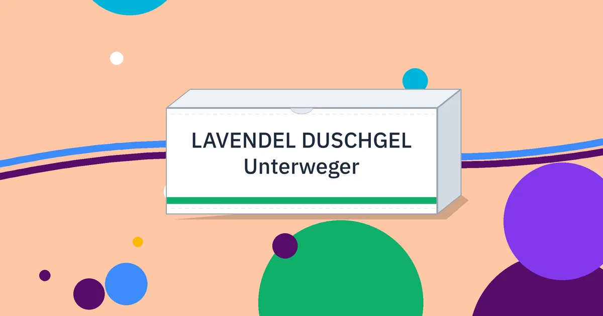 Symbolbild: Packung mit der Aufschrift LAVENDEL DUSCHGEL Unterweger (PZN 12437920) – Verfügbarkeit und Bezug in Apotheken in Frankfurt am Main