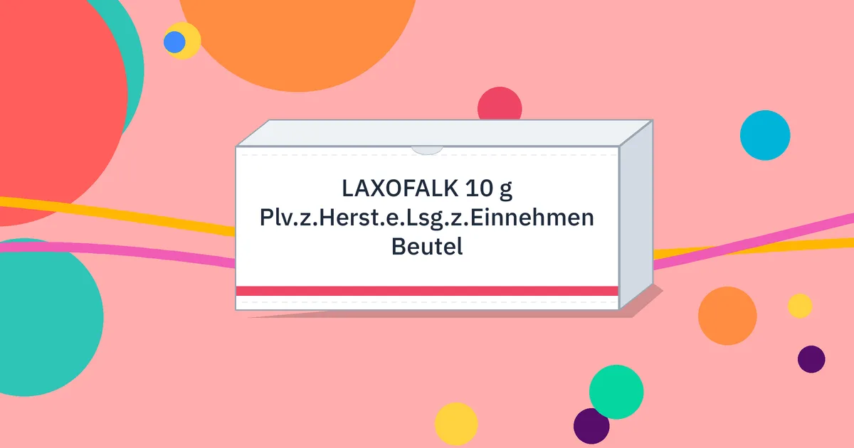Symbolbild: Packung mit der Aufschrift LAXOFALK 10 g Plv.z.Herst.e.Lsg.z.Einnehmen Beutel (PZN 01641178) – Verfügbarkeit und Bezug in Apotheken in Frankfurt am Main