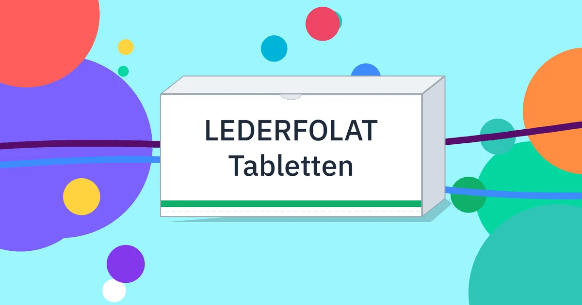 Symbolbild: Packung mit der Aufschrift LEDERFOLAT Tabletten (PZN 04900611) – Verfügbarkeit und Bezug in Apotheken in Frankfurt am Main