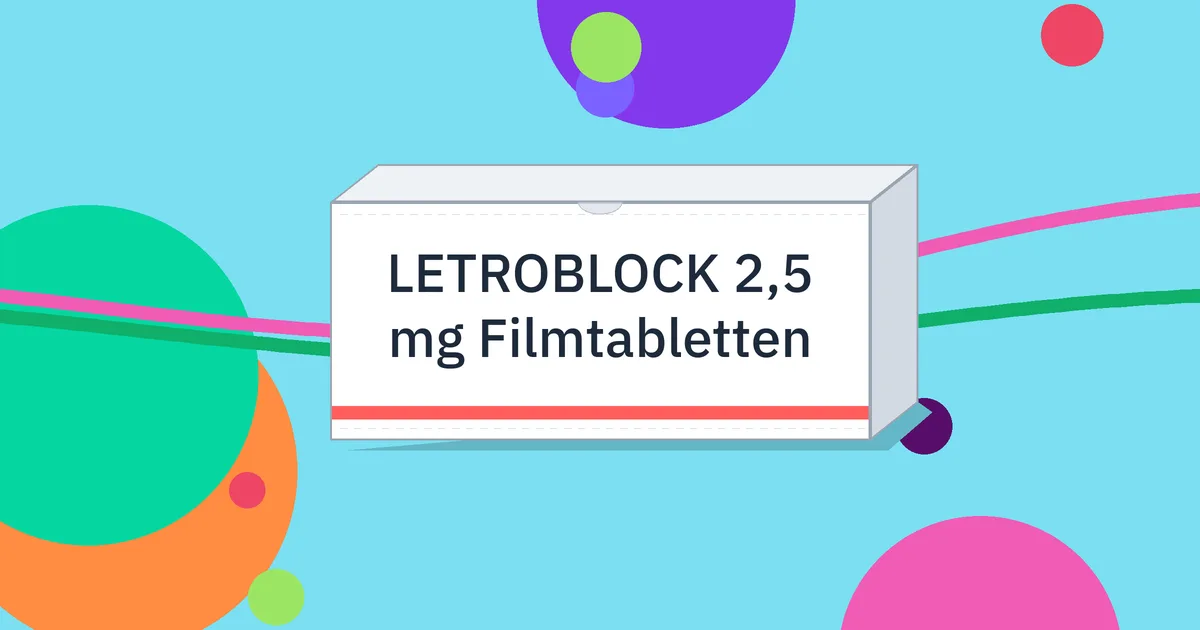 Symbolbild: Packung mit der Aufschrift LETROBLOCK 2,5 mg Filmtabletten (PZN 08458253) – Verfügbarkeit und Bezug in Apotheken in Frankfurt am Main
