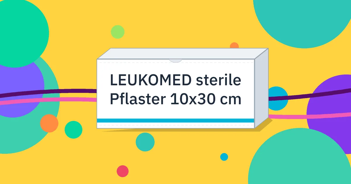 Symbolbild: Packung mit der Aufschrift LEUKOMED sterile Pflaster 10x30 cm (PZN 01179018) – Verfügbarkeit und Bezug in Apotheken in Frankfurt am Main