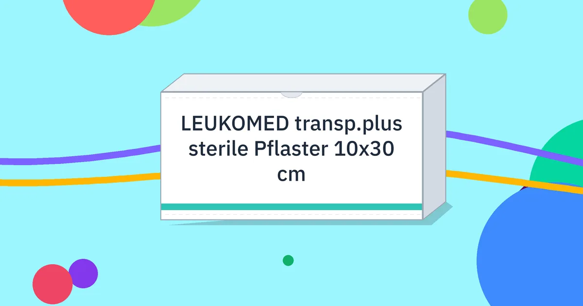 Symbolbild: Packung mit der Aufschrift LEUKOMED transp.plus sterile Pflaster 10x30 cm (PZN 12657194) – Verfügbarkeit und Bezug in Apotheken in Frankfurt am Main
