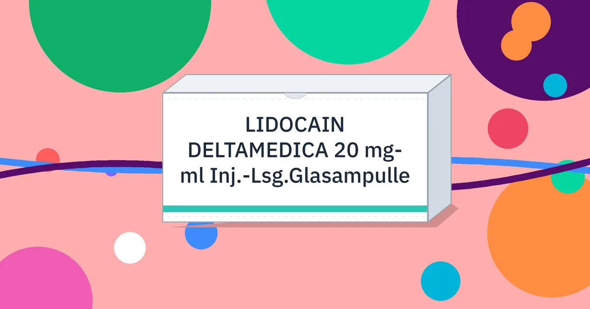 Symbolbild: Packung mit der Aufschrift LIDOCAIN DELTAMEDICA 20 mg-ml Inj.-Lsg.Glasampulle (PZN 09220306) – Verfügbarkeit und Bezug in Apotheken in Frankfurt am Main