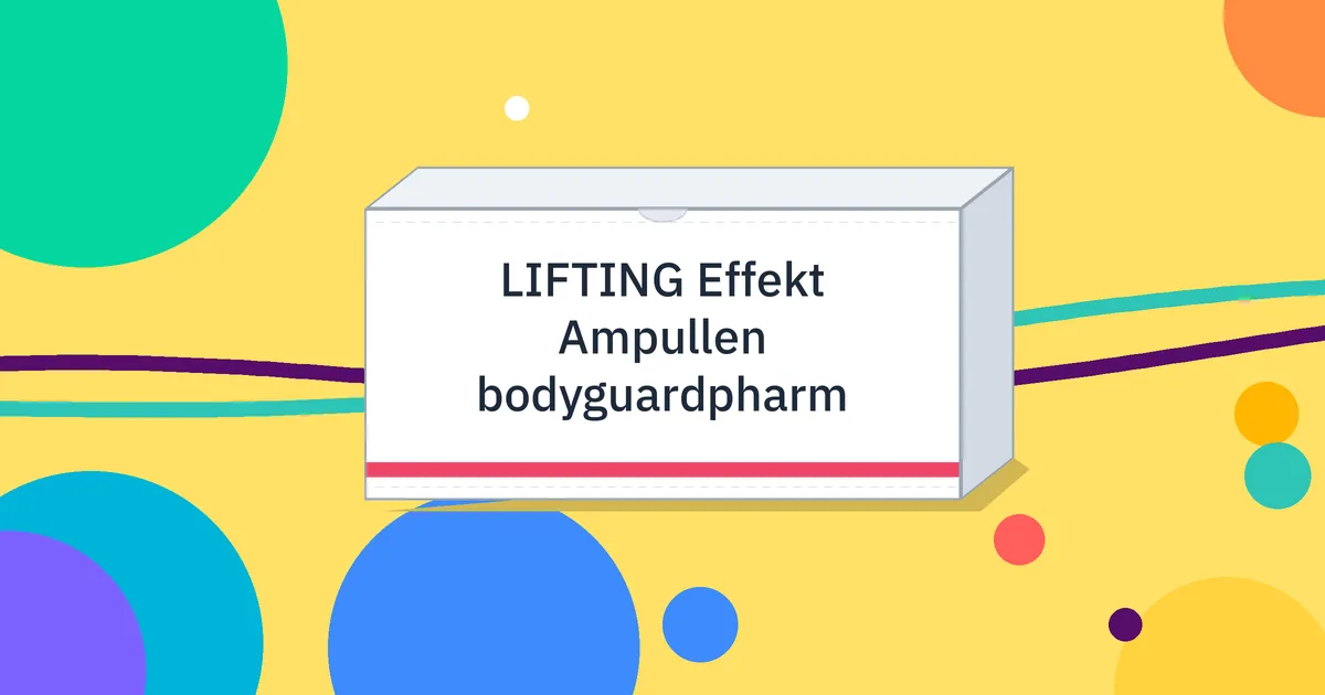 Symbolbild: Packung mit der Aufschrift LIFTING Effekt Ampullen bodyguardpharm (PZN 14164366) – Verfügbarkeit und Bezug in Apotheken in Frankfurt am Main