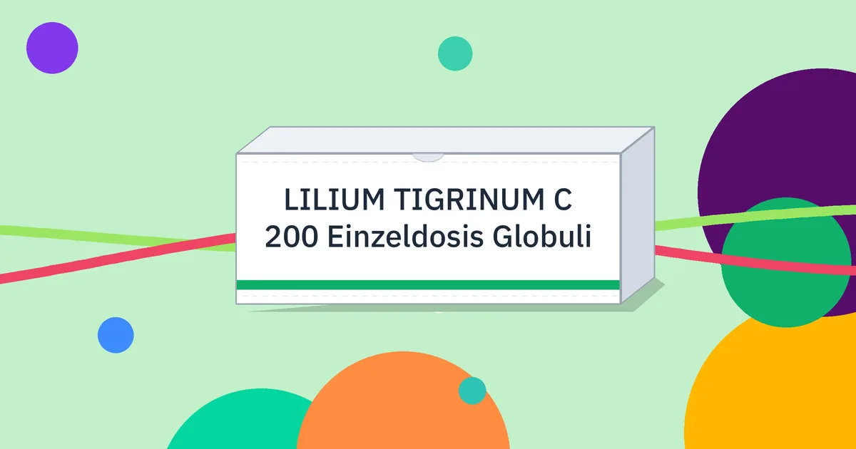 Symbolbild: Packung mit der Aufschrift LILIUM TIGRINUM C 200 Einzeldosis Globuli (PZN 01543688) – Verfügbarkeit und Bezug in Apotheken in Frankfurt am Main