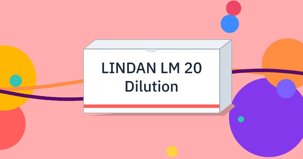Symbolbild: Packung mit der Aufschrift LINDAN LM 20 Dilution (PZN 13529713) – Verfügbarkeit und Bezug in Apotheken in Frankfurt am Main