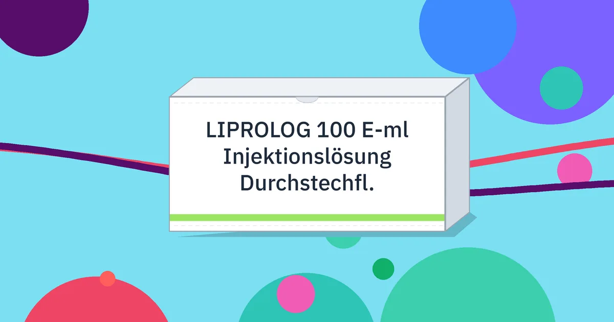 Symbolbild: Packung mit der Aufschrift LIPROLOG 100 E-ml Injektionslösung Durchstechfl. (PZN 01043106) – Verfügbarkeit und Bezug in Apotheken in Frankfurt am Main