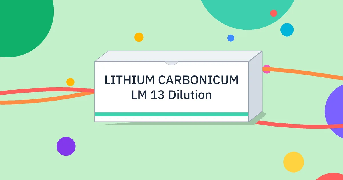 Symbolbild: Packung mit der Aufschrift LITHIUM CARBONICUM LM 13 Dilution (PZN 12931531) – Verfügbarkeit und Bezug in Apotheken in Frankfurt am Main