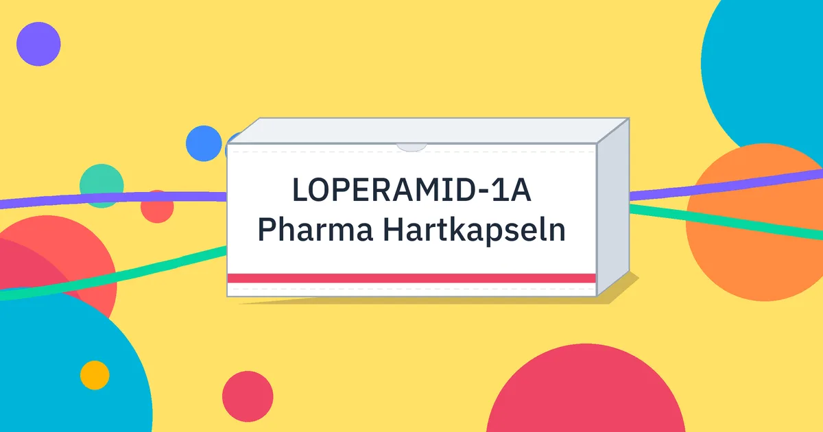 Symbolbild: Packung mit der Aufschrift LOPERAMID-1A Pharma Hartkapseln (PZN 08612984) – Verfügbarkeit und Bezug in Apotheken in Frankfurt am Main