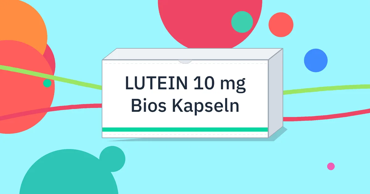 Symbolbild: Packung mit der Aufschrift LUTEIN 10 mg Bios Kapseln (PZN 06705115) – Verfügbarkeit und Bezug in Apotheken in Frankfurt am Main