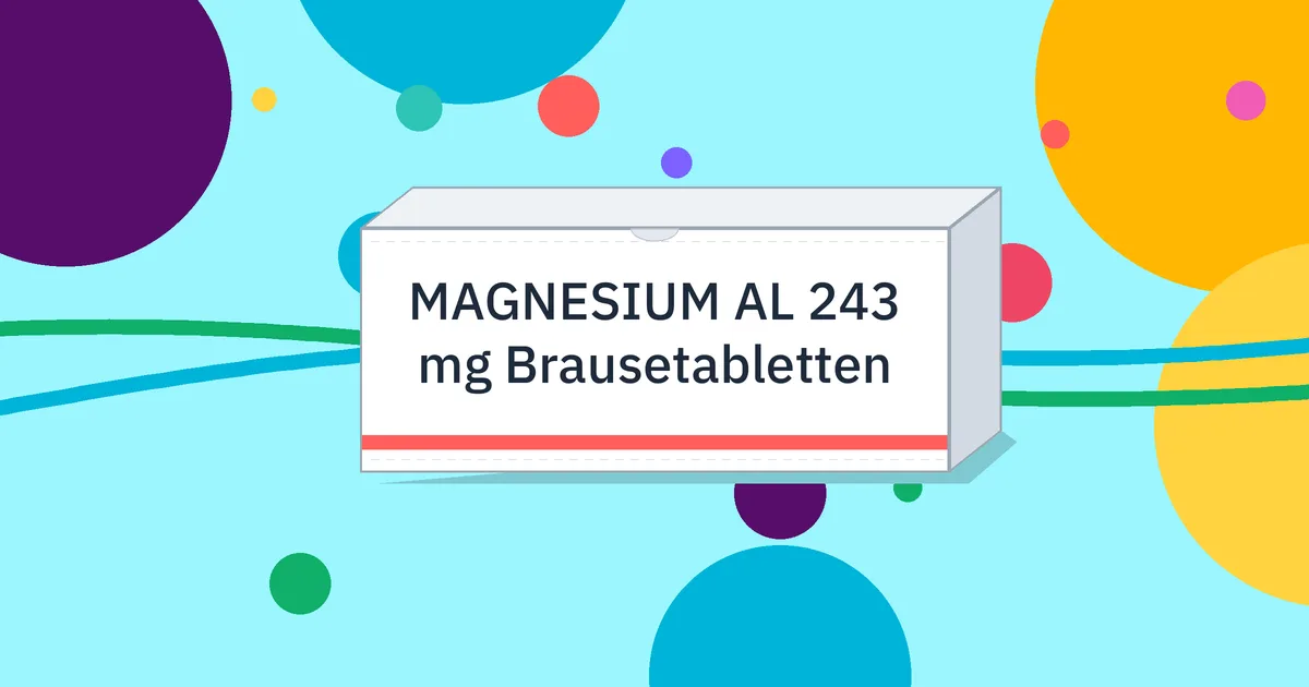 Symbolbild: Packung mit der Aufschrift MAGNESIUM AL 243 mg Brausetabletten (PZN 00654807) – Verfügbarkeit und Bezug in Apotheken in Frankfurt am Main