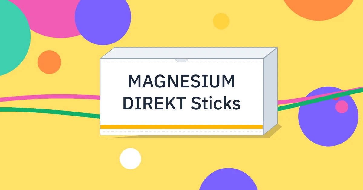 Symbolbild: Packung mit der Aufschrift MAGNESIUM DIREKT Sticks (PZN 16163879) – Verfügbarkeit und Bezug in Apotheken in Frankfurt am Main