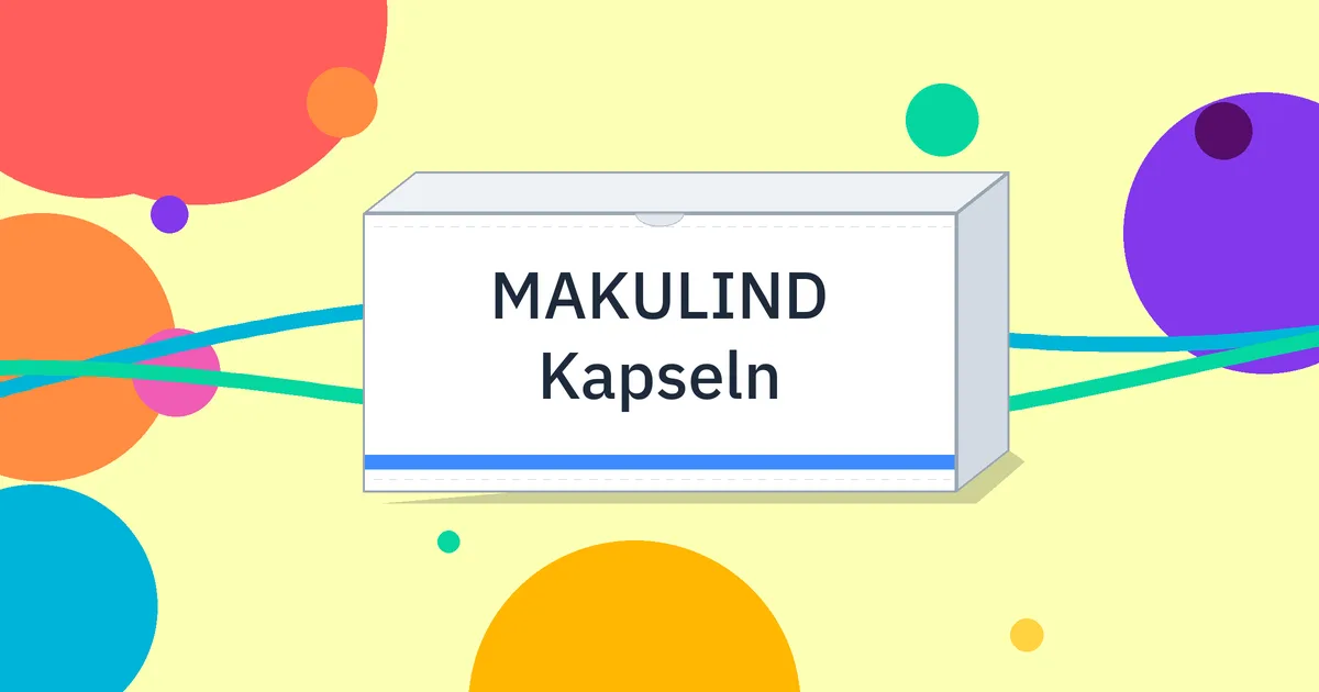 Symbolbild: Packung mit der Aufschrift MAKULIND Kapseln (PZN 16042733) – Verfügbarkeit und Bezug in Apotheken in Frankfurt am Main