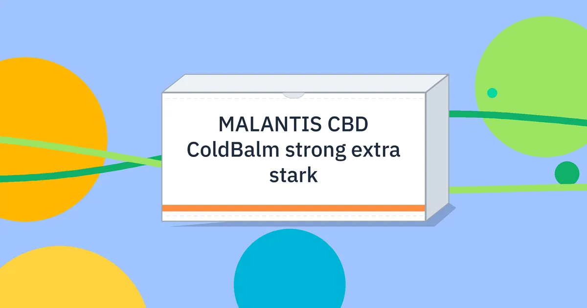 Symbolbild: Packung mit der Aufschrift MALANTIS CBD ColdBalm strong extra stark (PZN 18221635) – Verfügbarkeit und Bezug in Apotheken in Frankfurt am Main