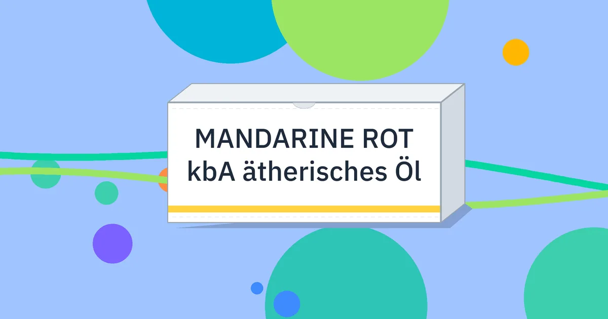 Symbolbild: Packung mit der Aufschrift MANDARINE ROT kbA ätherisches Öl (PZN 00720846) – Verfügbarkeit und Bezug in Apotheken in Frankfurt am Main