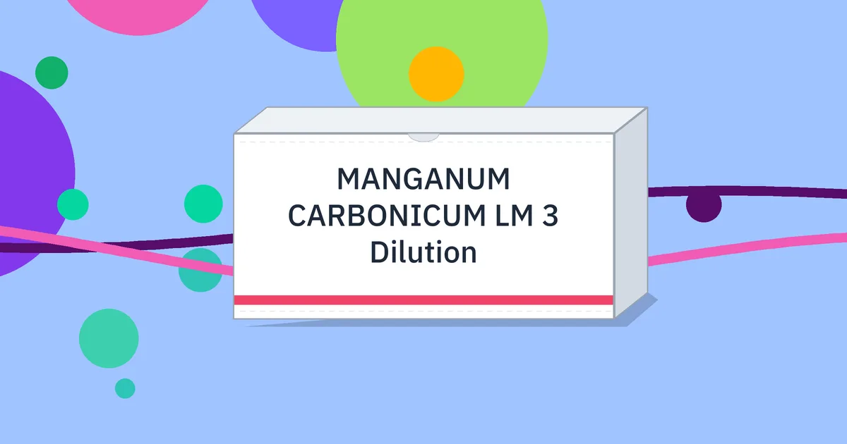 Symbolbild: Packung mit der Aufschrift MANGANUM CARBONICUM LM 3 Dilution (PZN 12942724) – Verfügbarkeit und Bezug in Apotheken in Frankfurt am Main