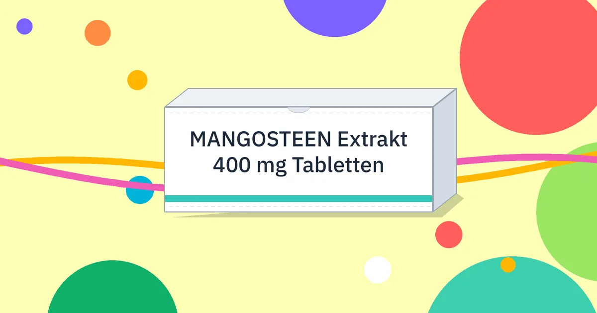 Symbolbild: Packung mit der Aufschrift MANGOSTEEN Extrakt 400 mg Tabletten (PZN 09462908) – Verfügbarkeit und Bezug in Apotheken in Frankfurt am Main