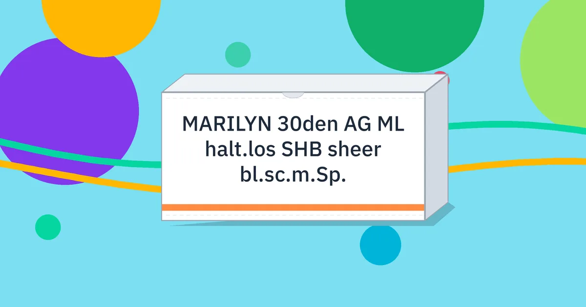 Symbolbild: Packung mit der Aufschrift MARILYN 30den AG ML halt.los SHB sheer bl.sc.m.Sp. (PZN 16186366) – Verfügbarkeit und Bezug in Apotheken in Frankfurt am Main
