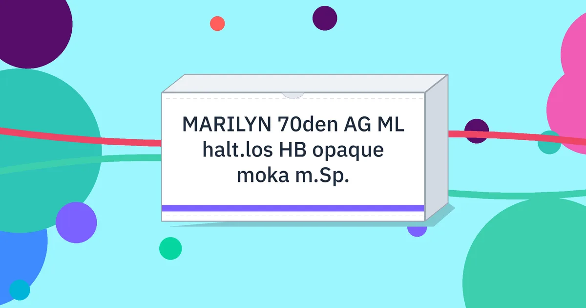 Symbolbild: Packung mit der Aufschrift MARILYN 70den AG ML halt.los HB opaque moka m.Sp. (PZN 16186202) – Verfügbarkeit und Bezug in Apotheken in Frankfurt am Main