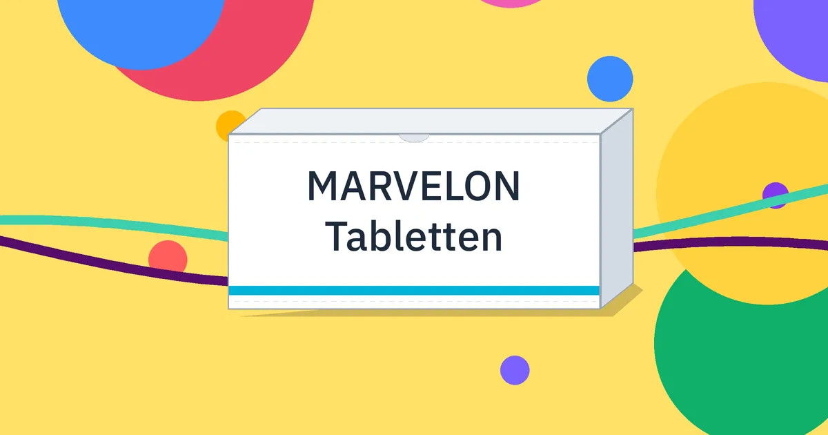 Symbolbild: Packung mit der Aufschrift MARVELON Tabletten (PZN 04947245) – Verfügbarkeit und Bezug in Apotheken in Frankfurt am Main