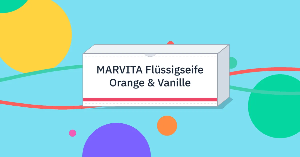 Symbolbild: Packung mit der Aufschrift MARVITA Flüssigseife Orange & Vanille (PZN 11638958) – Verfügbarkeit und Bezug in Apotheken in Frankfurt am Main