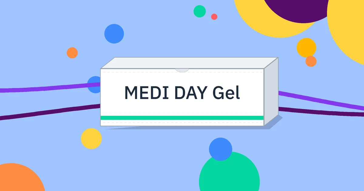 Symbolbild: Packung mit der Aufschrift MEDI DAY Gel (PZN 18042973) – Verfügbarkeit und Bezug in Apotheken in Frankfurt am Main