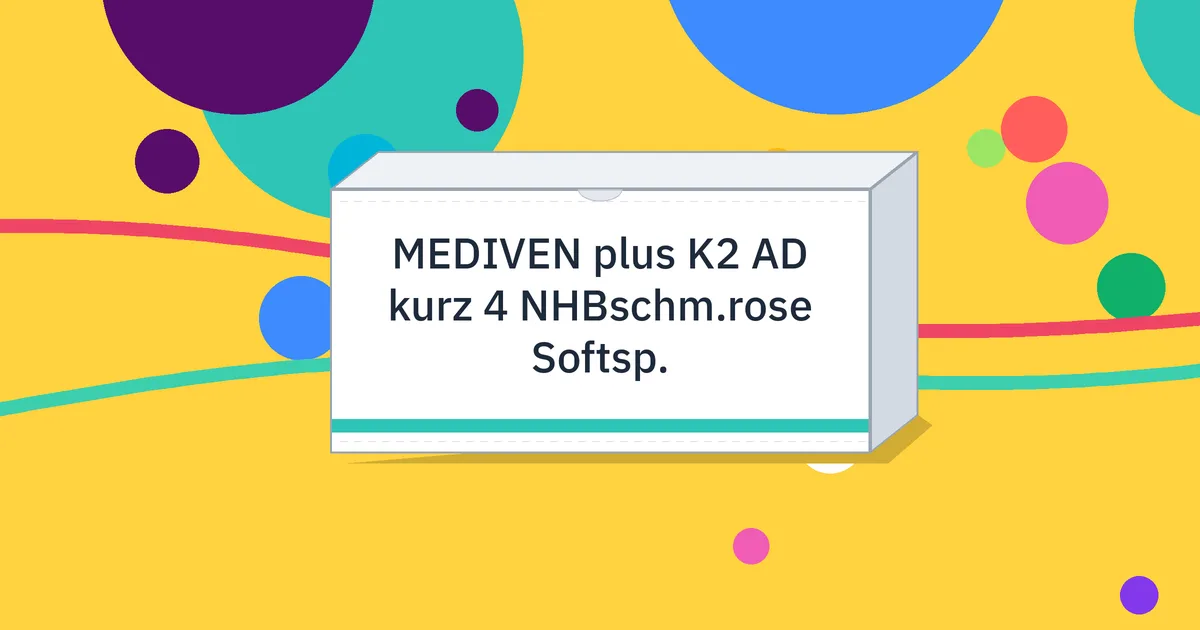 Symbolbild: Packung mit der Aufschrift MEDIVEN plus K2 AD kurz 4 NHBschm.rose Softsp. (PZN 15926588) – Verfügbarkeit und Bezug in Apotheken in Frankfurt am Main