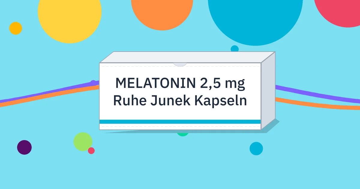 Symbolbild: Packung mit der Aufschrift MELATONIN 2,5 mg Ruhe Junek Kapseln (PZN 17900245) – Verfügbarkeit und Bezug in Apotheken in Frankfurt am Main