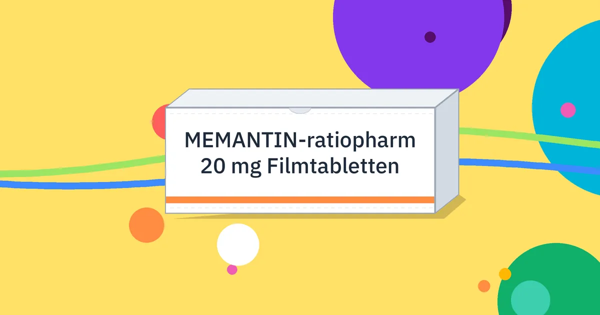 Symbolbild: Packung mit der Aufschrift MEMANTIN-ratiopharm 20 mg Filmtabletten (PZN 00146689) – Verfügbarkeit und Bezug in Apotheken in Frankfurt am Main