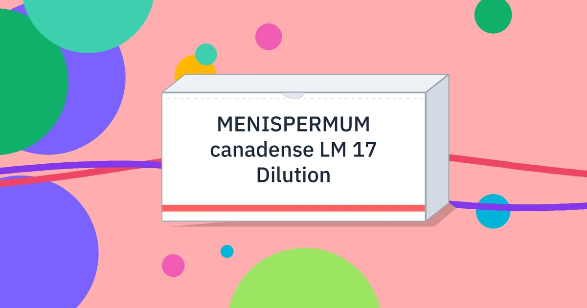 Symbolbild: Packung mit der Aufschrift MENISPERMUM canadense LM 17 Dilution (PZN 13603361) – Verfügbarkeit und Bezug in Apotheken in Frankfurt am Main