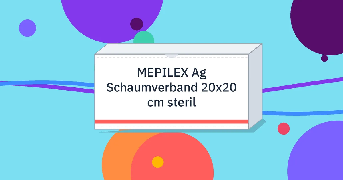 Symbolbild: Packung mit der Aufschrift MEPILEX Ag Schaumverband 20x20 cm steril (PZN 11368312) – Verfügbarkeit und Bezug in Apotheken in Frankfurt am Main