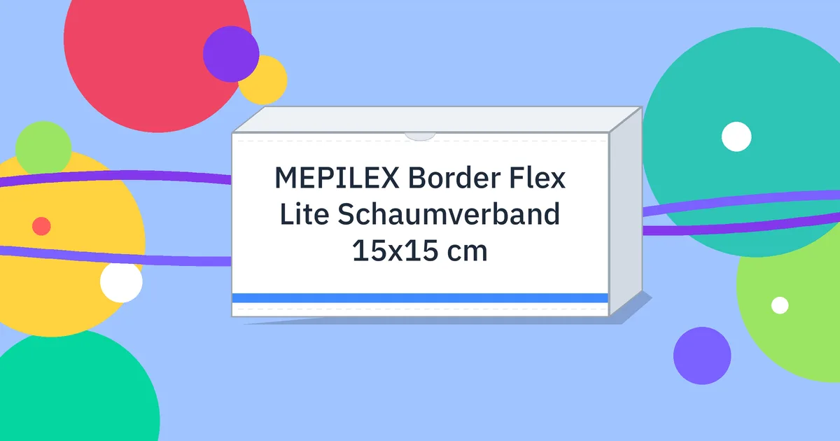 Symbolbild: Packung mit der Aufschrift MEPILEX Border Flex Lite Schaumverband 15x15 cm (PZN 18906126) – Verfügbarkeit und Bezug in Apotheken in Frankfurt am Main