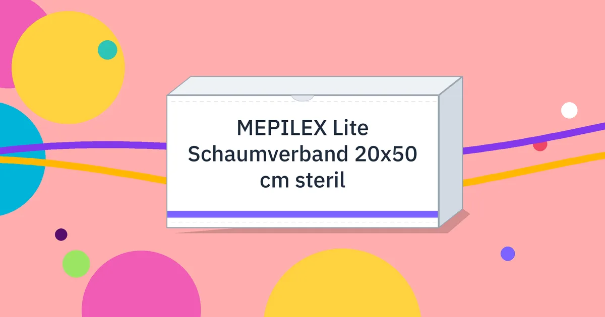 Symbolbild: Packung mit der Aufschrift MEPILEX Lite Schaumverband 20x50 cm steril (PZN 11002982) – Verfügbarkeit und Bezug in Apotheken in Frankfurt am Main