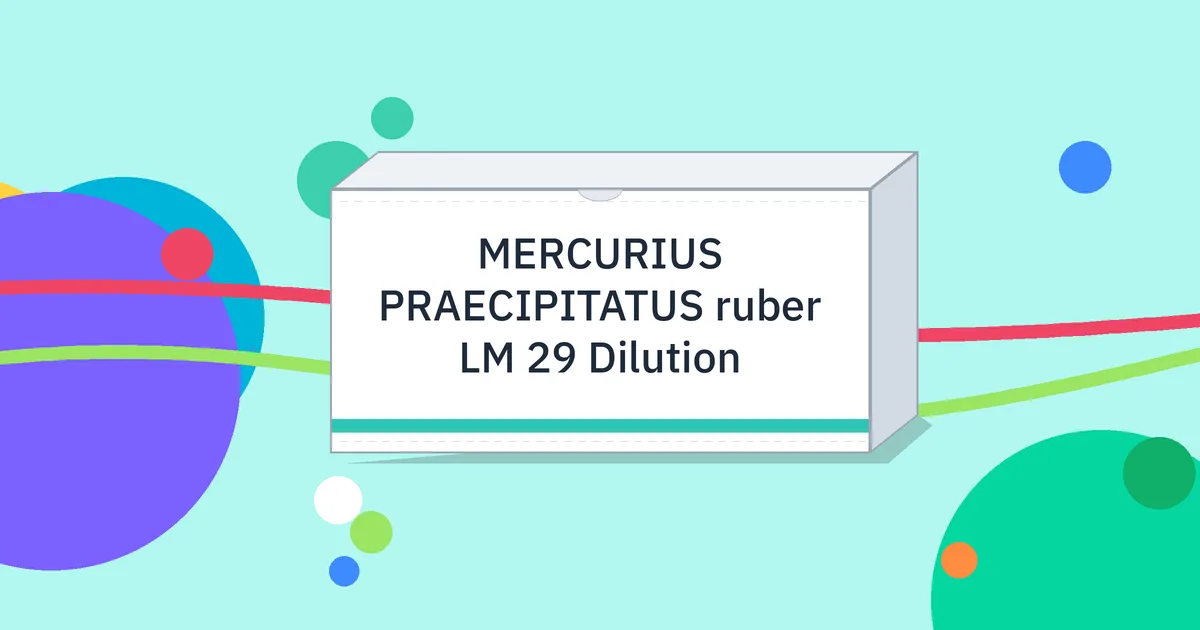 Symbolbild: Packung mit der Aufschrift MERCURIUS PRAECIPITATUS ruber LM 29 Dilution (PZN 12953366) – Verfügbarkeit und Bezug in Apotheken in Frankfurt am Main